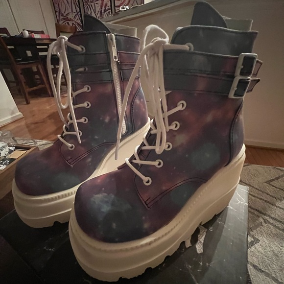 Demonia | Shoes | New Demonia X Ihr Super Stacked Purple Galaxy ...